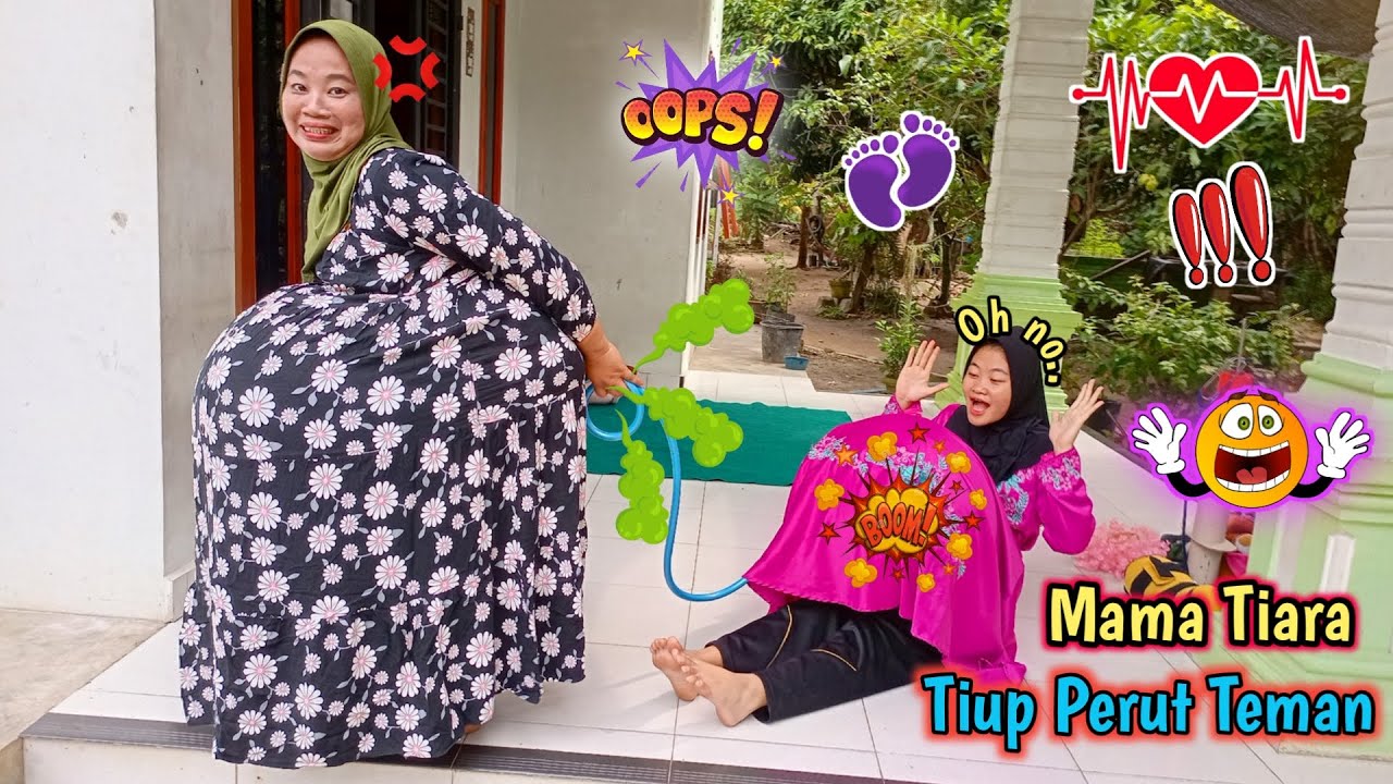 Drama Lucu😂💕😮 Mama Tiara Tiup Perut teman Pakai Angin Kentut Perutnya ...