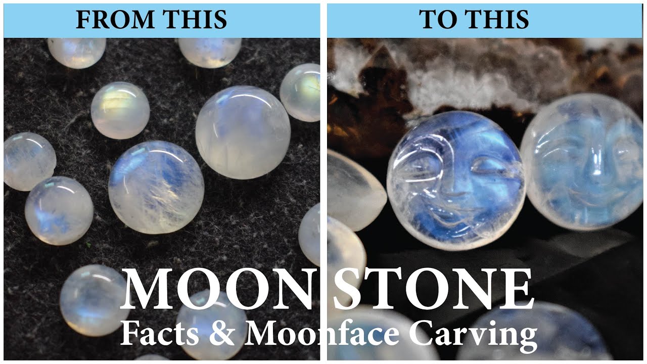Moonstone Facts and Moon face carving on Rainbow Monnstone Karv Kla ...