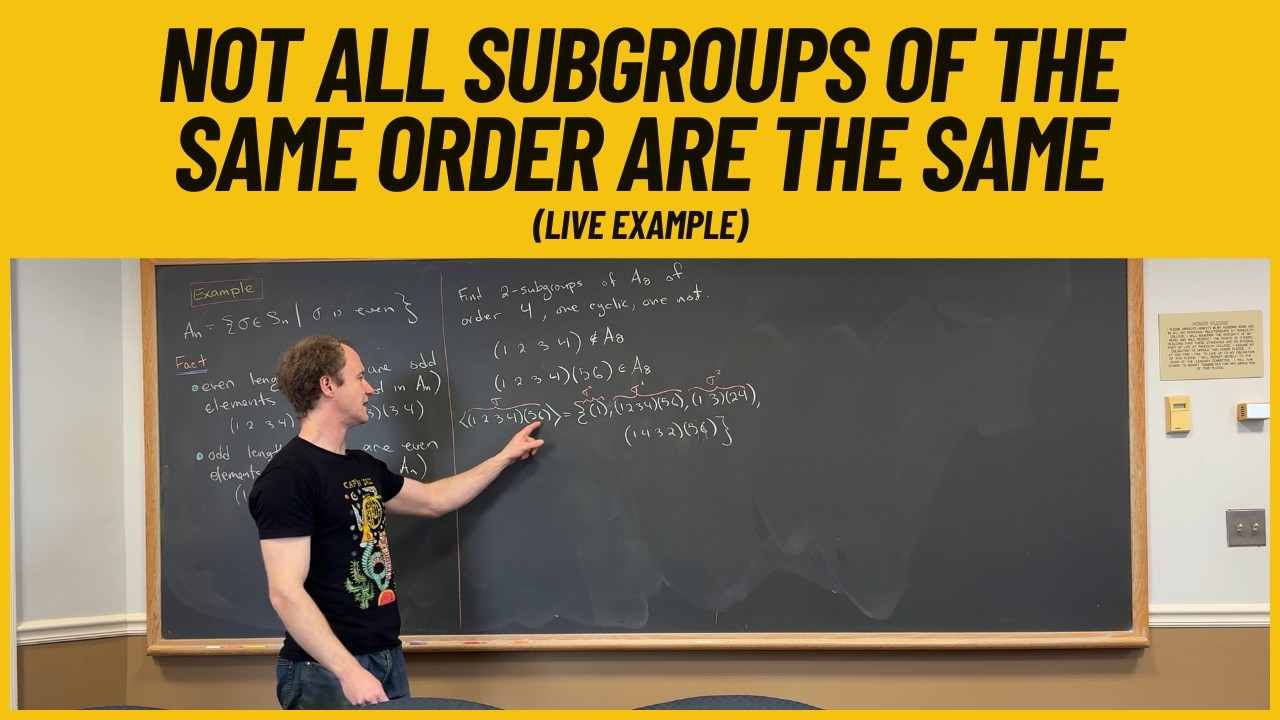 Subgroups of Order 4 in the Alternating Group - Live Example - YouTube