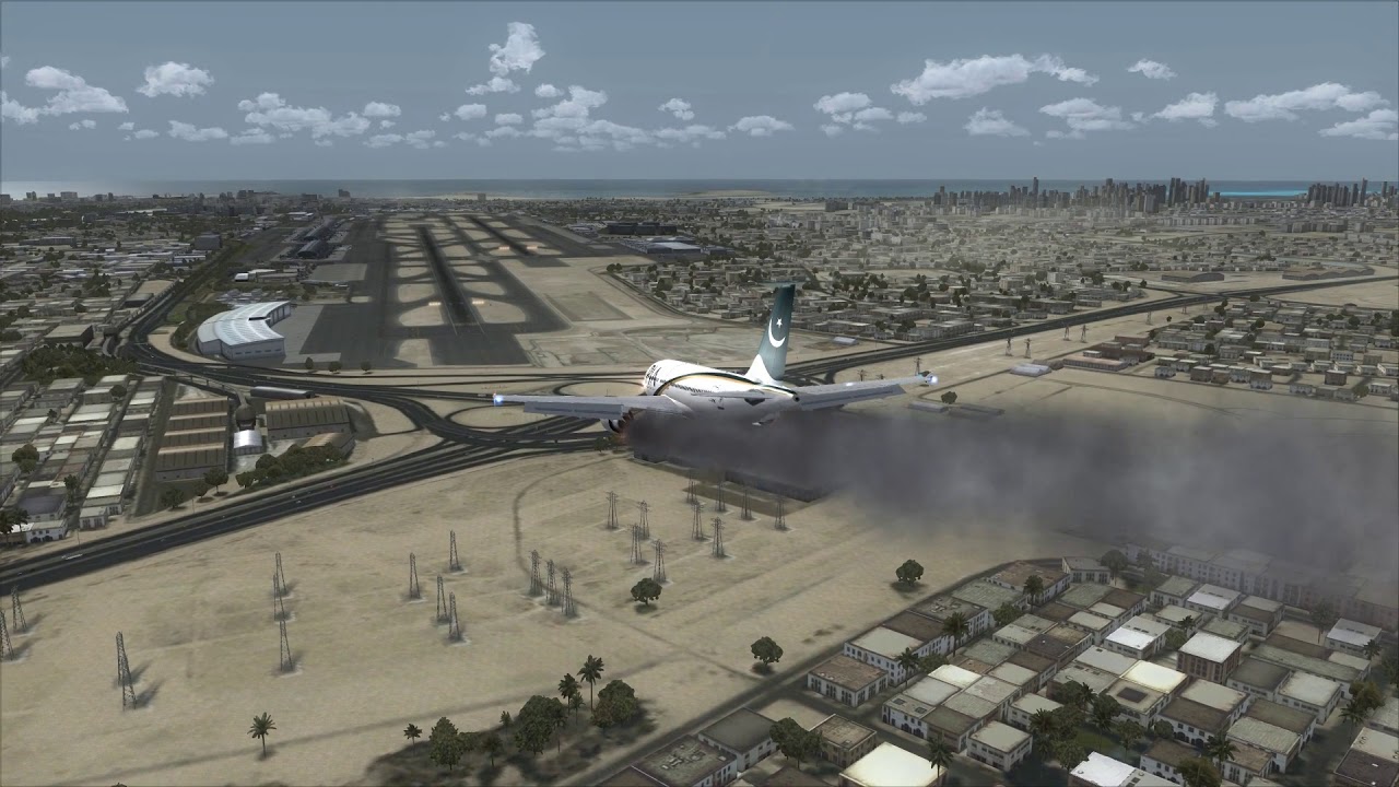 PIA A310 Emergency Landing at Dubai Engine Fire - YouTube