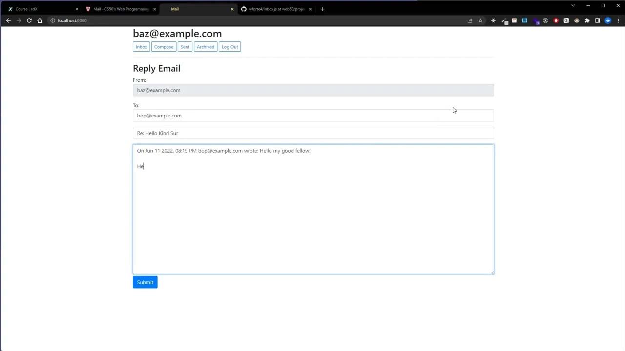 CS50 - Mail (Project 3) - YouTube
