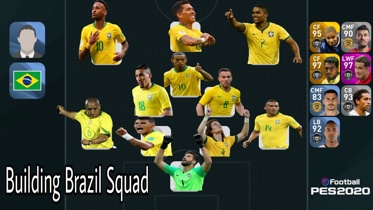 Building Brazil Squad Past & Present | PES 2020 Mobile - YouTube