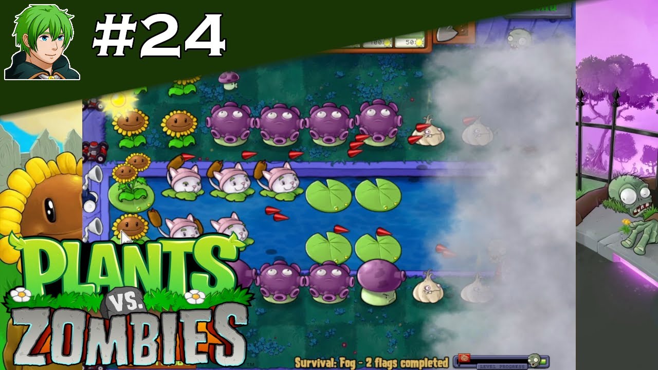 Plants vs. Zombies #24: Fuming Fog [Survival - Fog] - YouTube