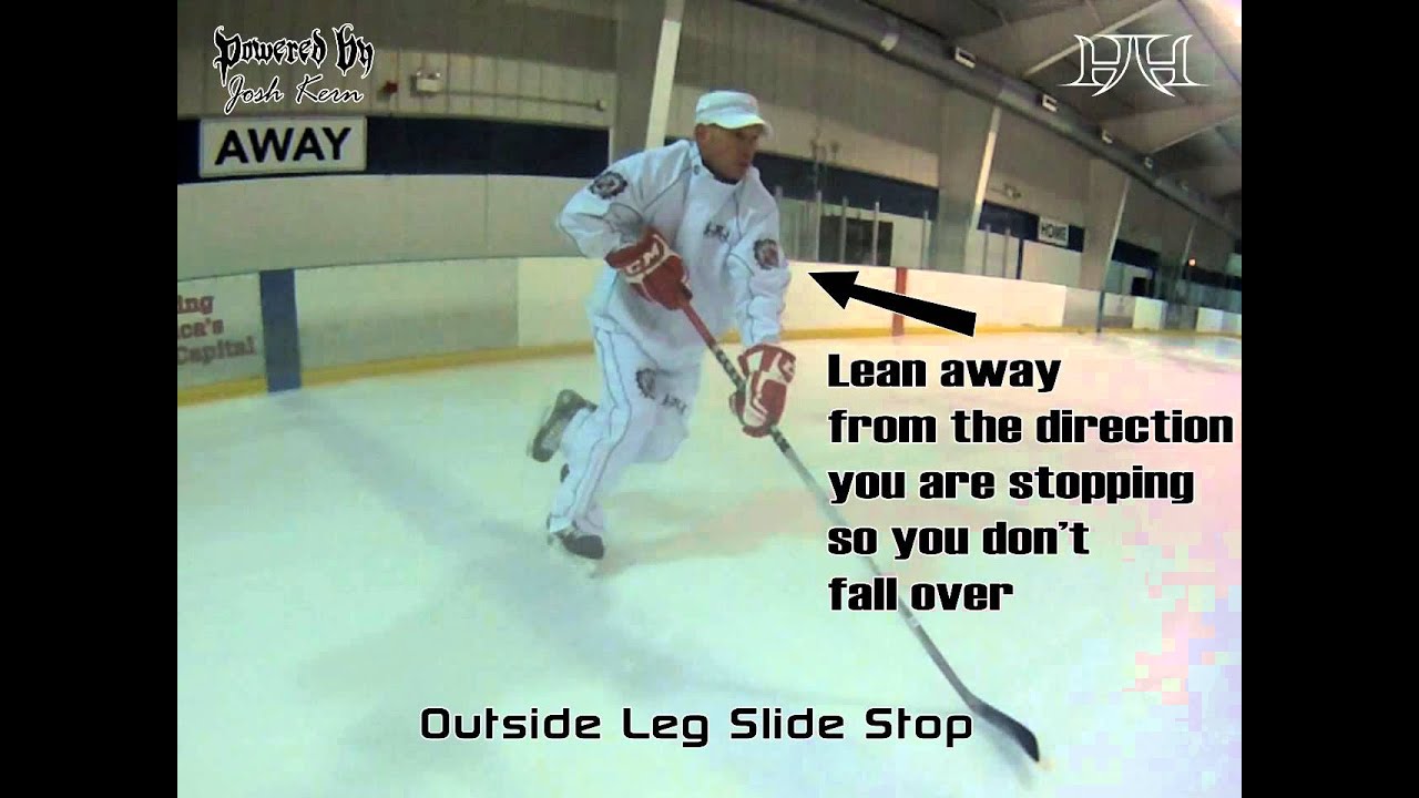 Hardcore Hockey - Outside Leg Slide Stop - YouTube