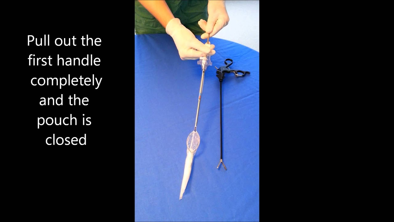 BlueSurgical 5mm Endopouch - 120ml for 5mm Trocars - instruction - YouTube