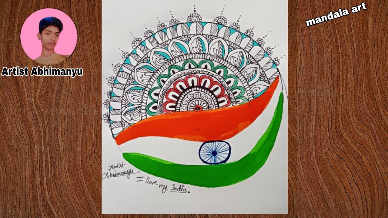 🇮🇳Independence day Flag mandala art drawing 😱|| easy mandala art ...
