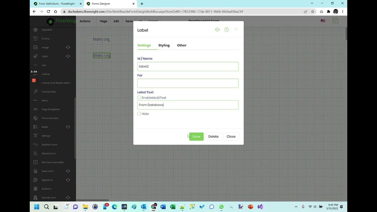 Form Drop Down List Control With Different Configurations - YouTube