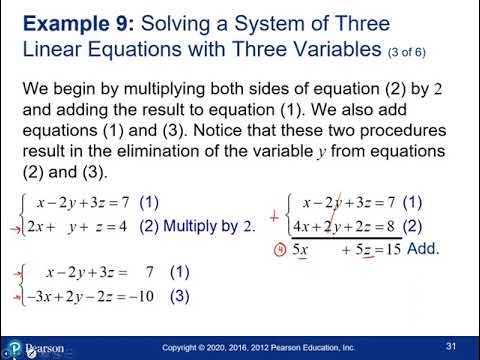 Systems of Linear Equations (Three Variables) - College Algebra - YouTube