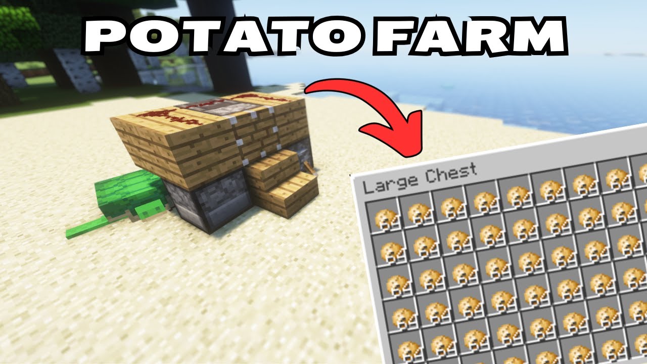 Minecraft 1.21+ Easiest Potato Farm! 🚜10k+ Per Hour Tutorial - YouTube