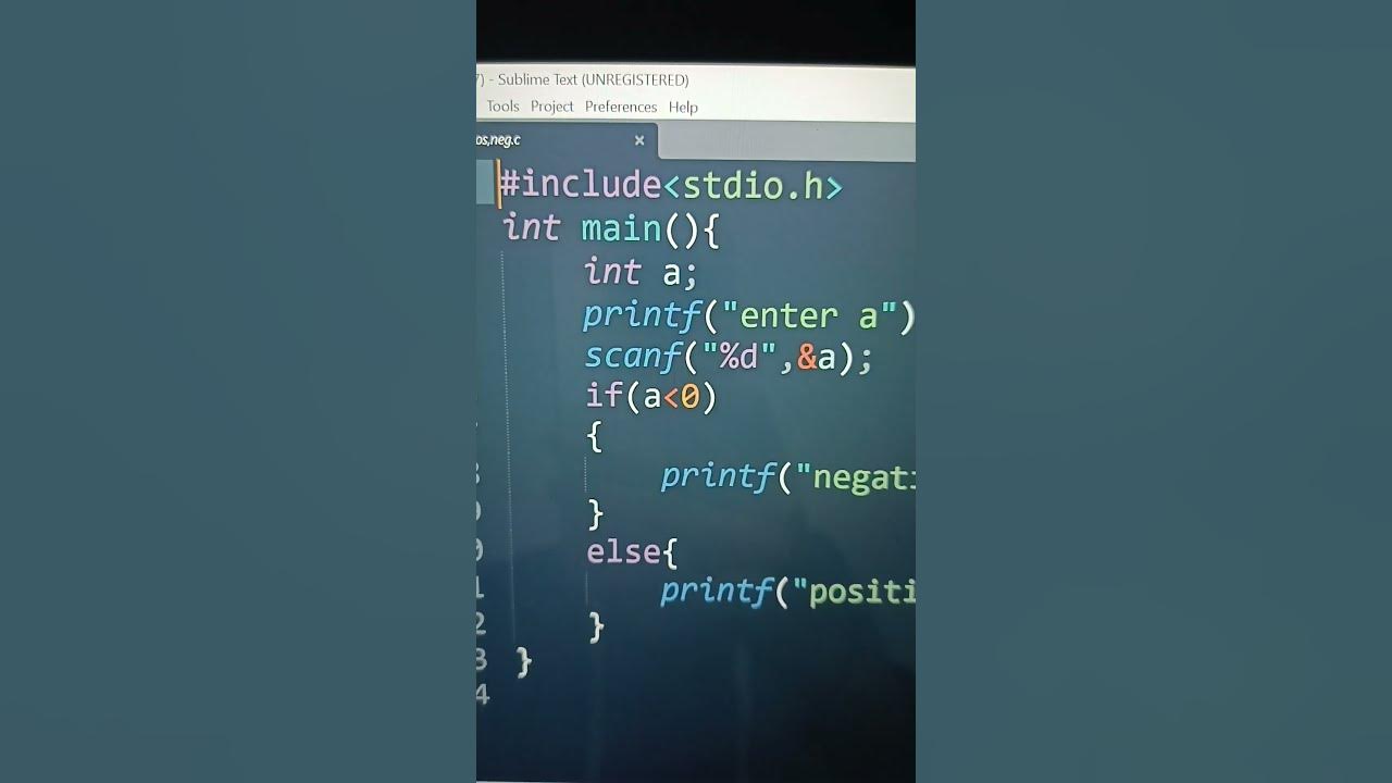 Positive - negative program in C value by user - YouTube