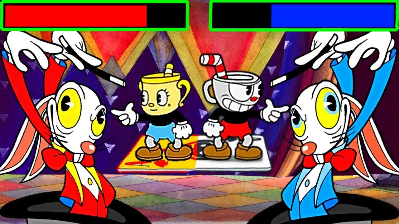Cuphead And Ms. Chalice VS Hopus Pocus's Bosses Team With Health Bar ...