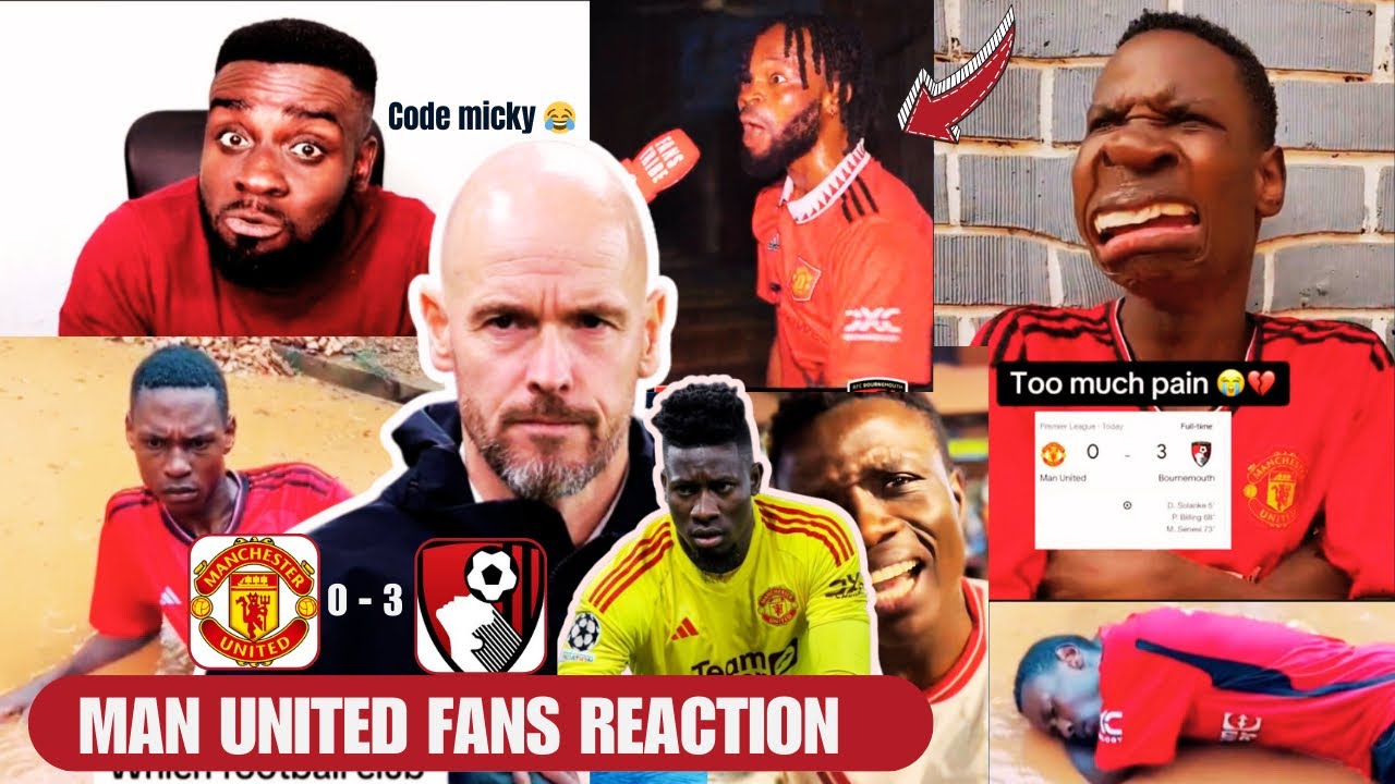 FOOTBALL FANS REACT TO MANCHESTER UNITED 0-3 BOURNEMOUTH | Funny Code Micky React | Onana Ten ...