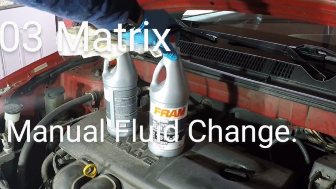 03 Matrix Manual Transmission Fluid Change - YouTube
