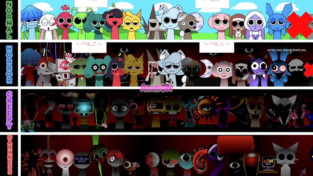 Sprunki Phase - Normal X, Horror, Creepy, DARKNESS. Incredibox Sprunki ...