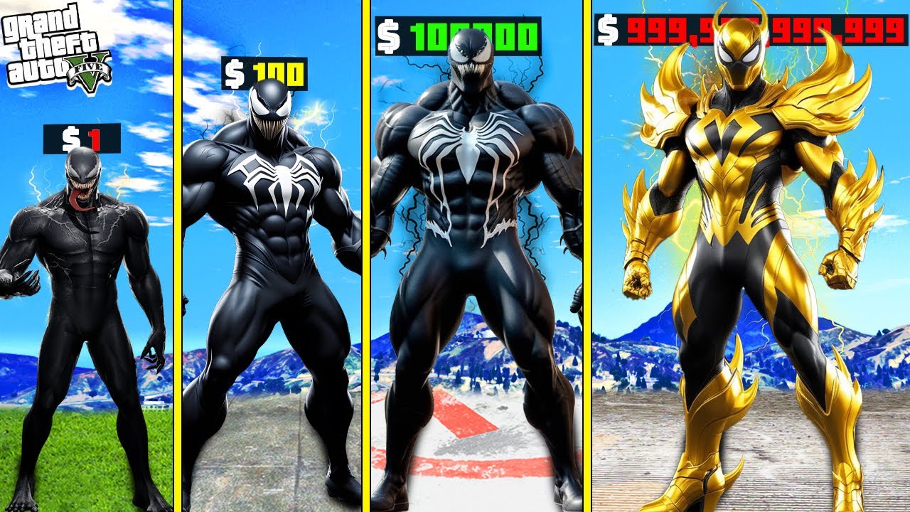 $1 VENOM to $1,000,000,000 GOLDEN DIAMOND VENOM in GTA 5 - YouTube