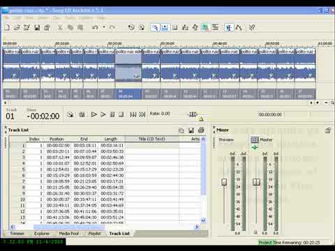 Sony Cd Architect - Como dividir musica en tracks - YouTube