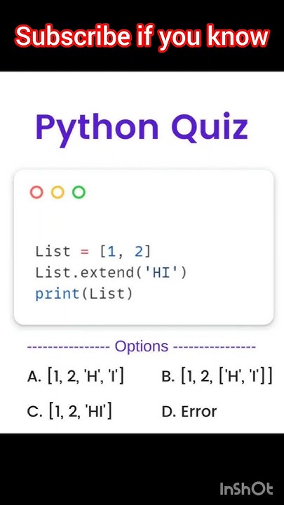 Quiz For A Python Developer Part 10 Python Quiz Pythonquiz Listinpython Youtube