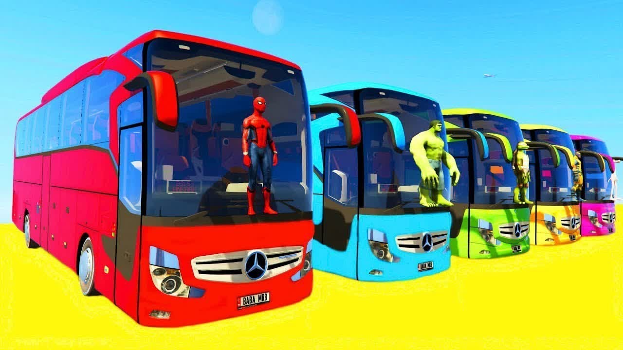 Cartoon with Colorful Cars & Bus for Children - Educational English ...