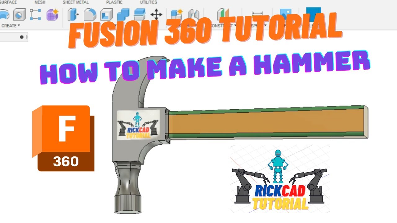 SIMPLE HAMMER IN FUSION 360 - YouTube