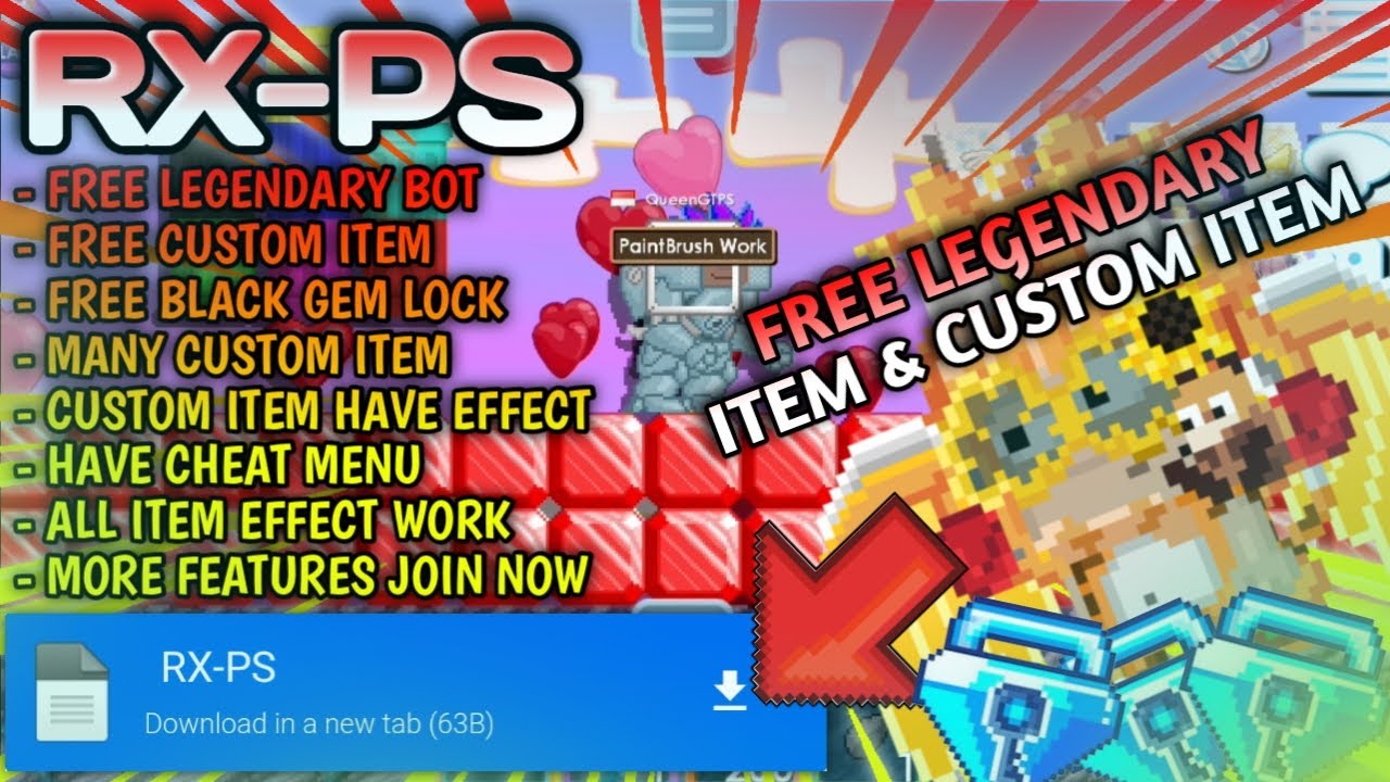 FREE LEGENDARY ITEM & CUSTOM ITEM😱 [ RX-PS ] || Growtopia Private ...