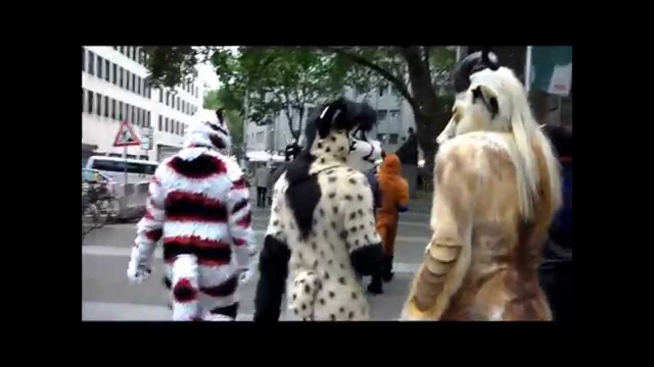 Fursuit walk in inner city Cologne - YouTube