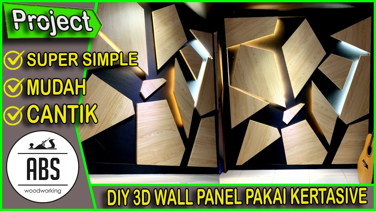 MEMBUAT 3D WALL PANEL UNTUK KAMAR MINIMALIS - YouTube