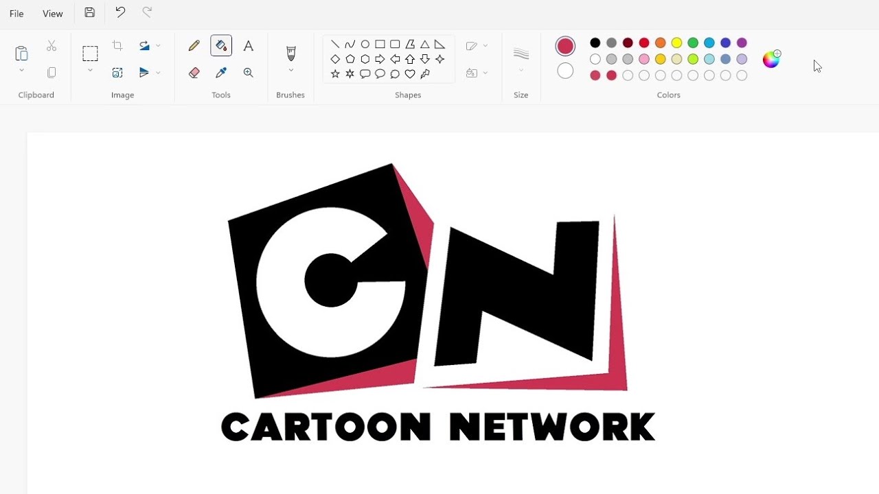How to draw the Cartoon Network 2007 logo using MS Paint | How to draw ...