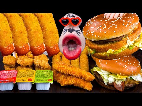 McDonald's Burger Ziyafeti Mukbang 🍔🍟 | REALMOUTH ASMR Yeme Şovu