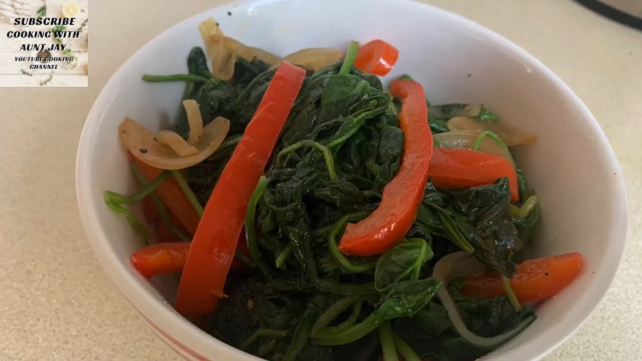 Easy Sauteed Spinach with red peppers / How To Cook Spinach / Healthy ...