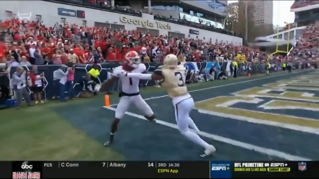 UGA WR George Pickens Ejected For Throwing Punches vs Georgia Tech ...
