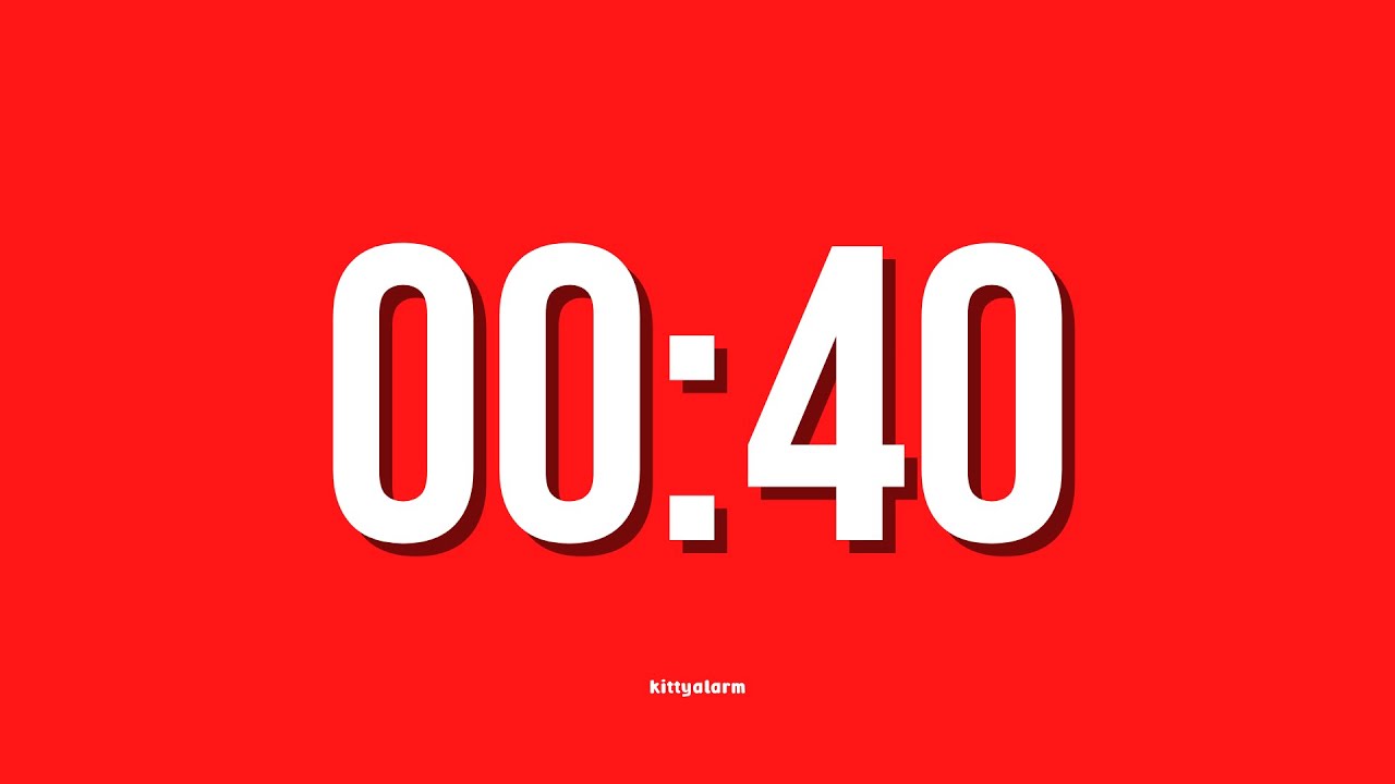 40 second TIMER with ALARM | 1080p | Countdown | kitty alarm studio ...