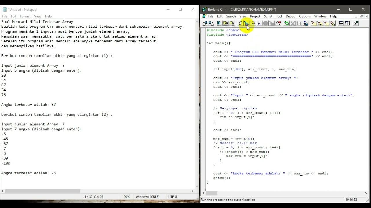 Seputar C++ Mencari Nilai Terbesar (Array) - YouTube