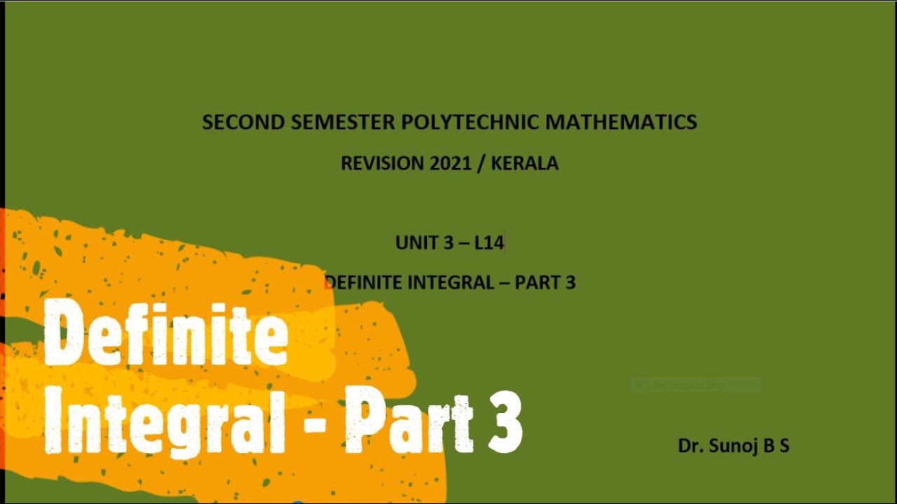 Definite Integral - Part 3 - YouTube