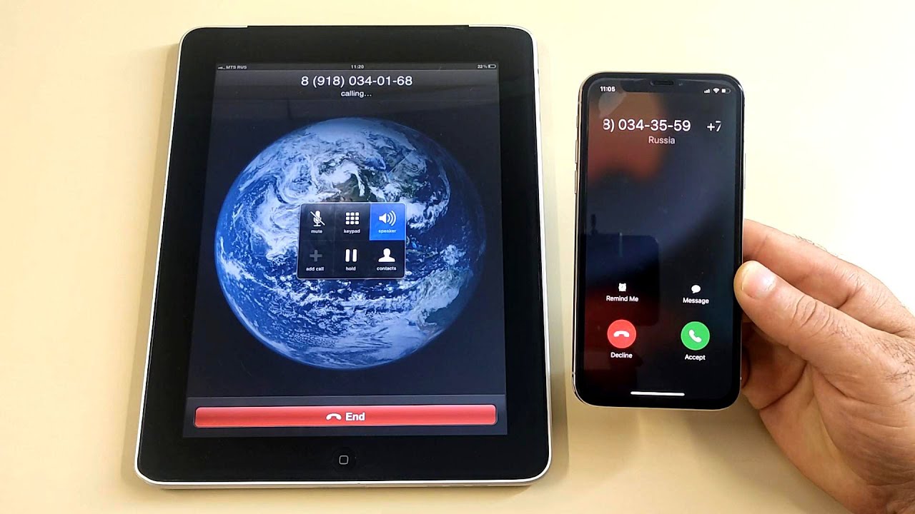iPhone X vs iPad 2010 Incoming Call & Outgoing Call - YouTube