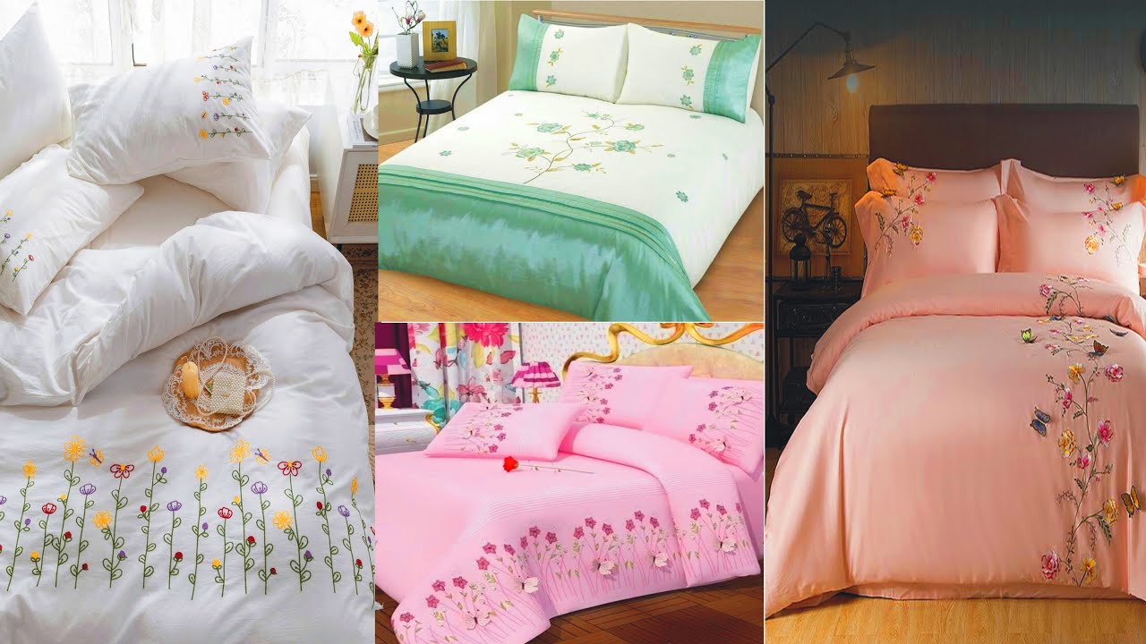 Embroidered Bed sheets Ideas | Homemade Embroidered Bedsheets ...