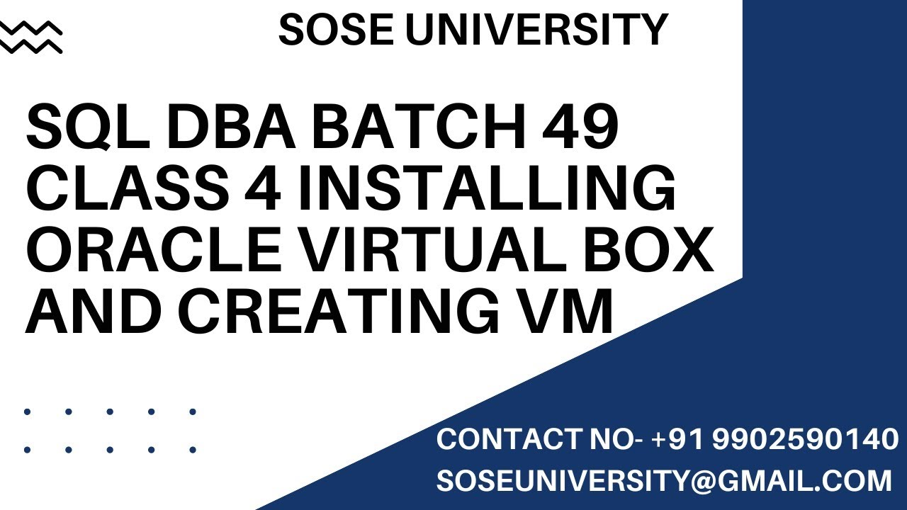 Sql Dba Batch 49 Class 4 Intalling Oracle Virtual Box And Creating Vm 7405