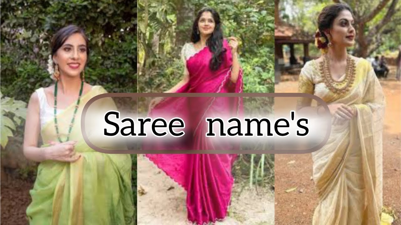 different types of saree with name 🌼 saree name . #saree #shopping # ...