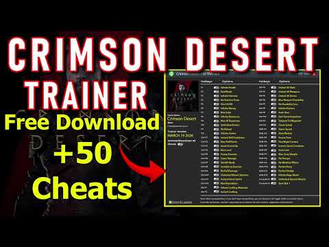 Crimson Desert Trainer +50 Cheats |  Unlimited Money, God Mode, One Hit Kill