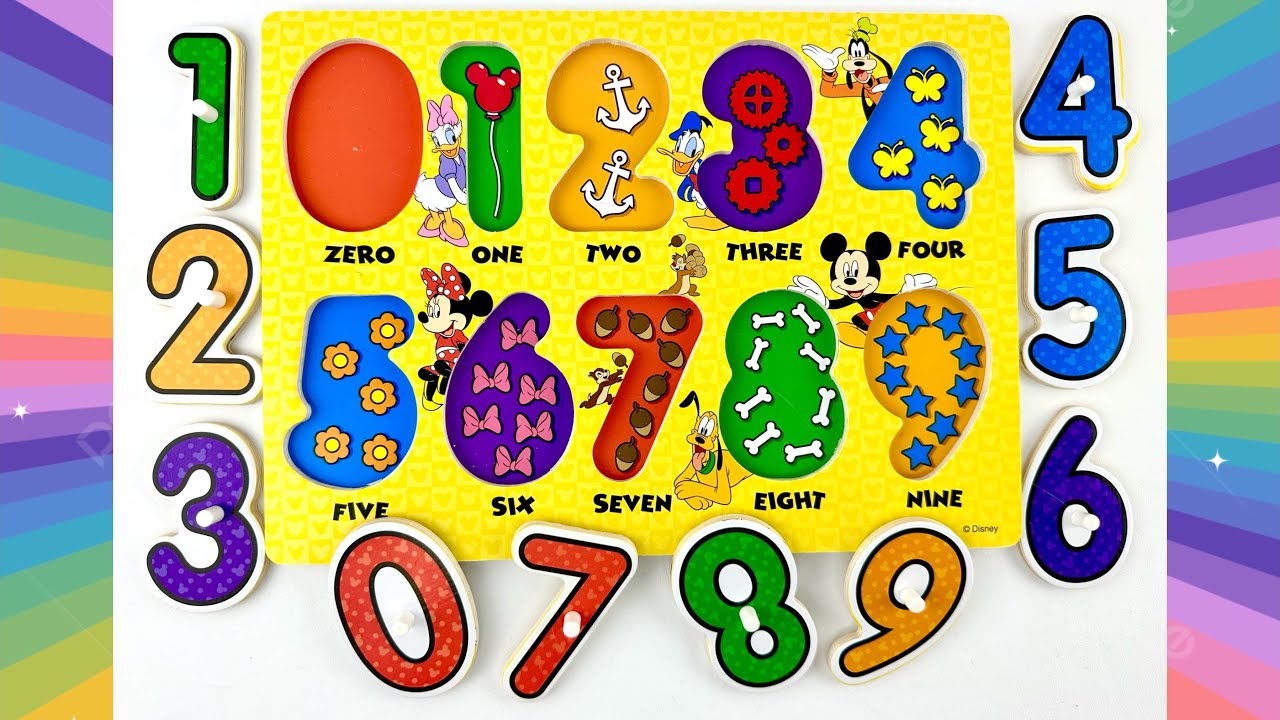 Counting and Numbers Learning w Disney Activity Puzzle | Best Preschool ...