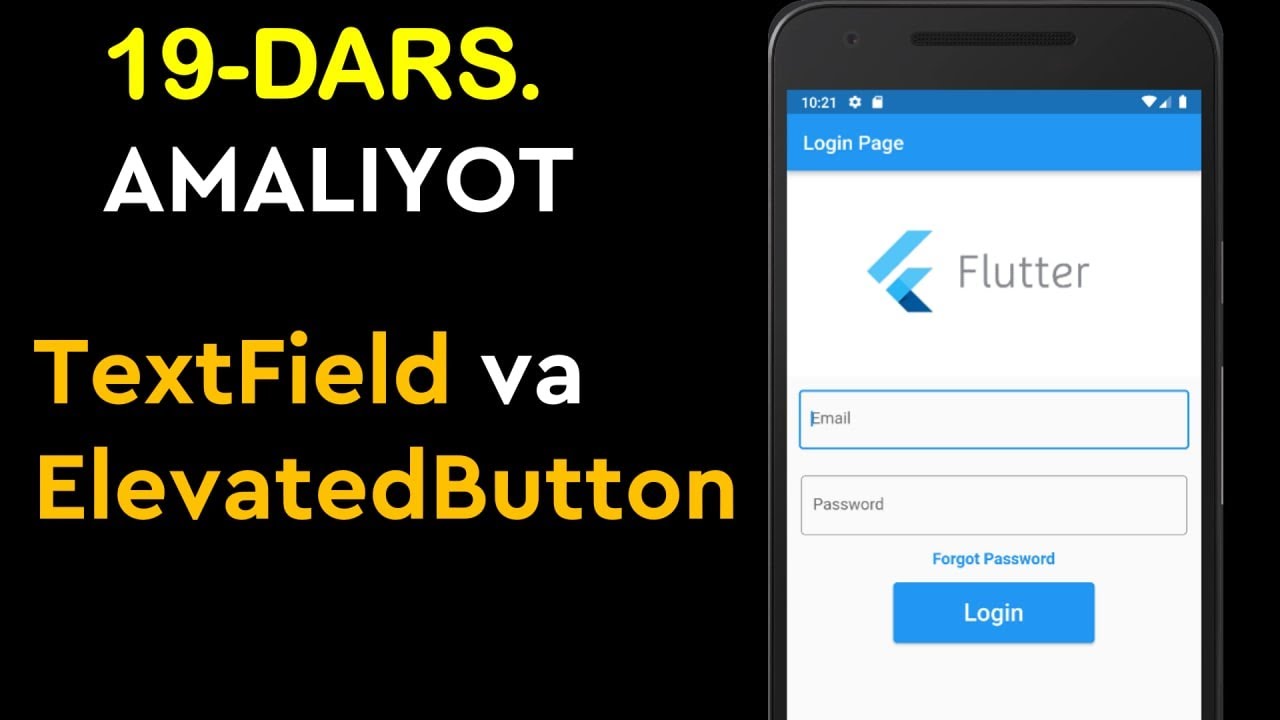 19-dars. Amaliyot. Flutterda TextField va ElevatedButton - YouTube