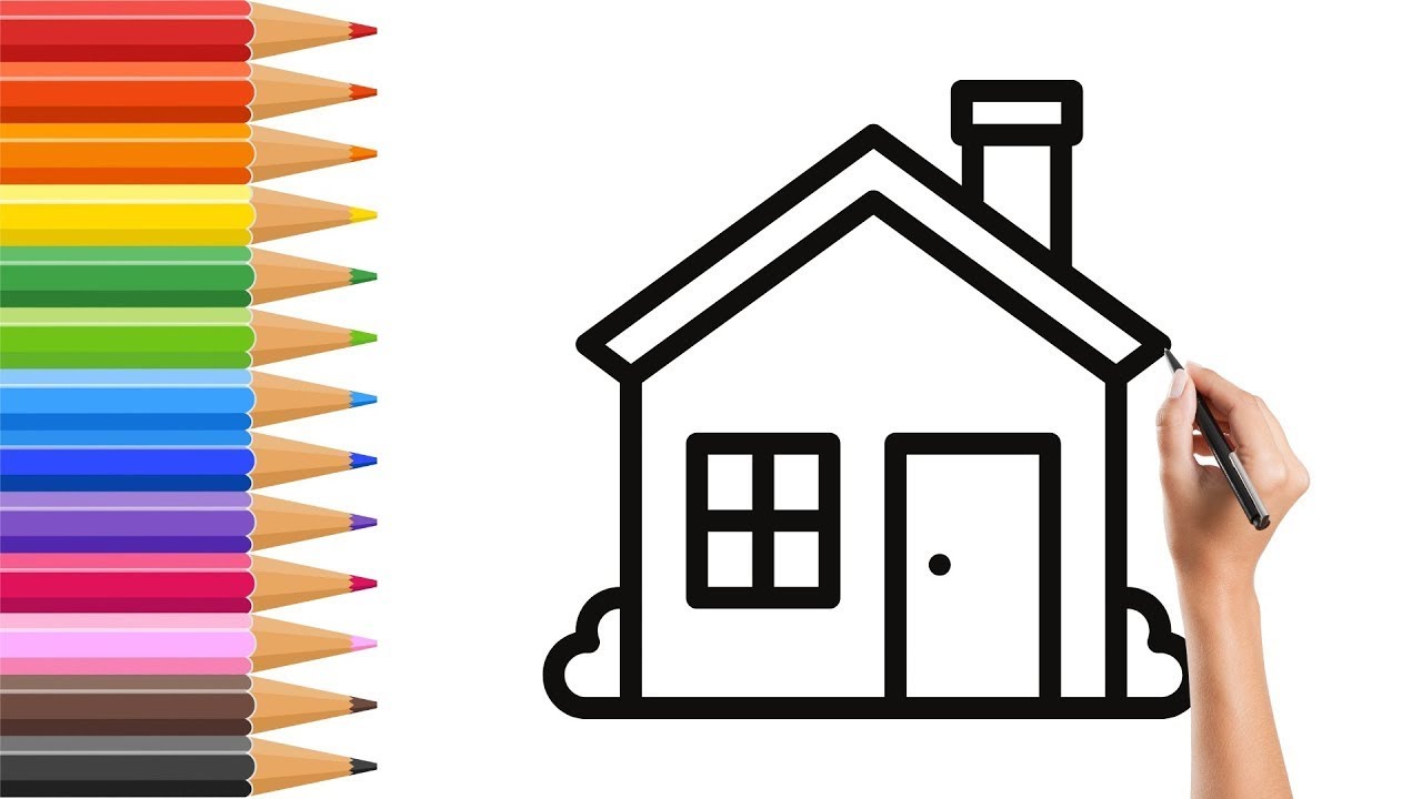How to draw a House easy step by step | kidstv Colouring | like Magic ...
