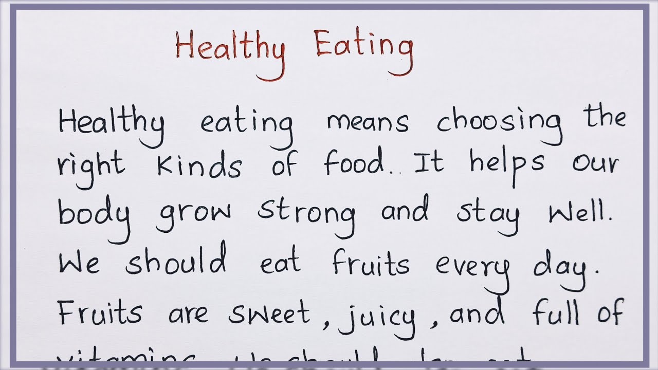 How to write an essay about healthy eating ? | Healthy Eating | Nifty's ...