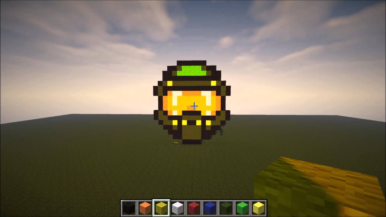 Minecraft Pixel Art Ep11 Master Chief's Head And helmet [Halo 5 ...