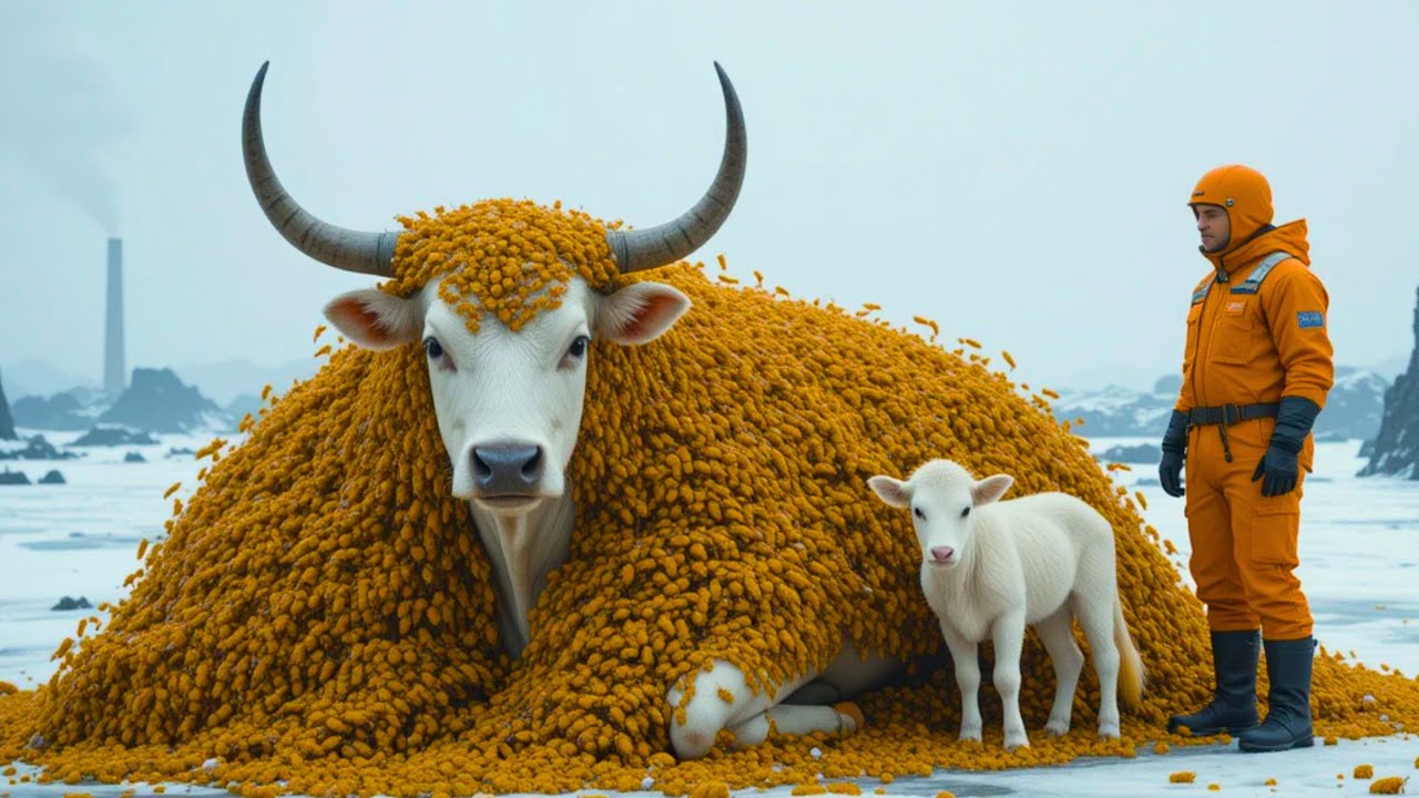 Cow Suffering from Attack by Millions of Bees and Parasites is Saved by ...