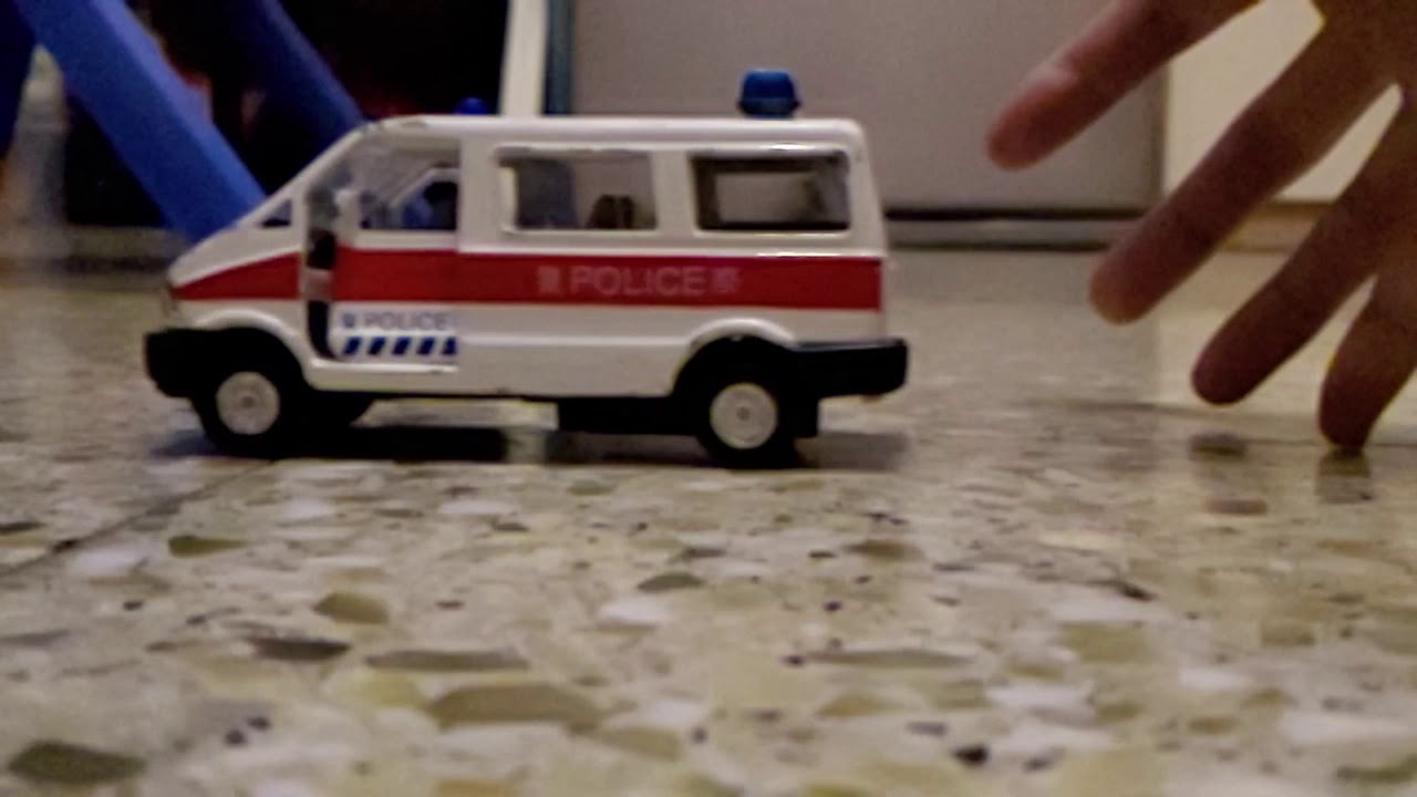 Police toy car launches in slow motion - YouTube