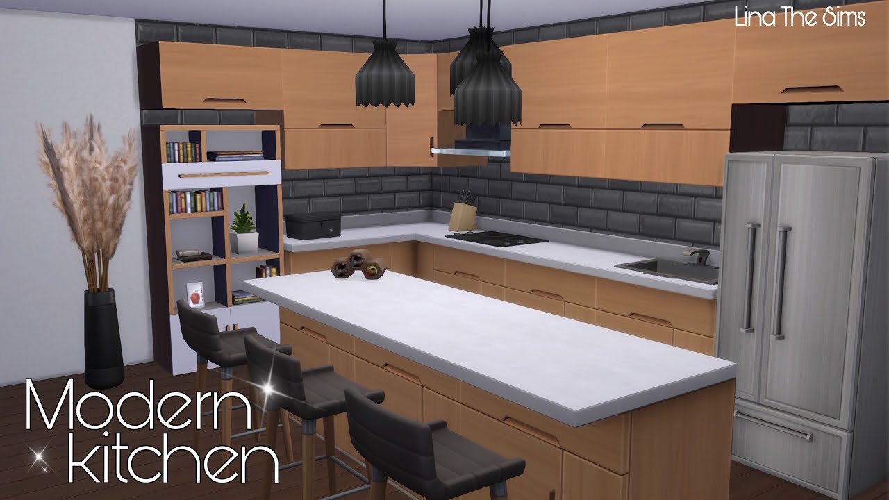 MODERN KITCHEN TUTORIAL | The Sims 4 | NO CC | Speed build - YouTube