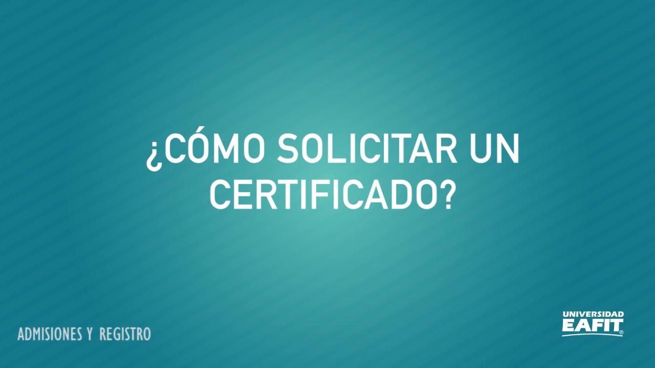 Tutorial solicitud certificados - YouTube
