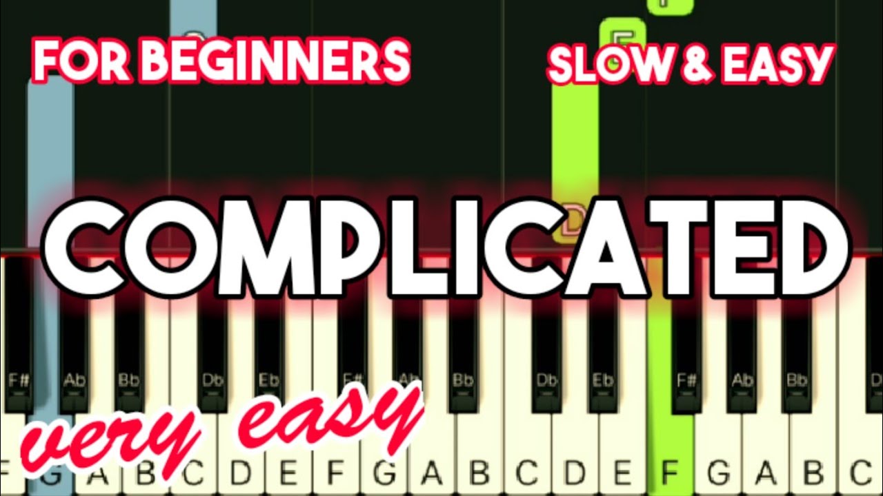 AVRIL LAVIGNE - COMPLICATED | SLOW & EASY PIANO TUTORIAL - YouTube