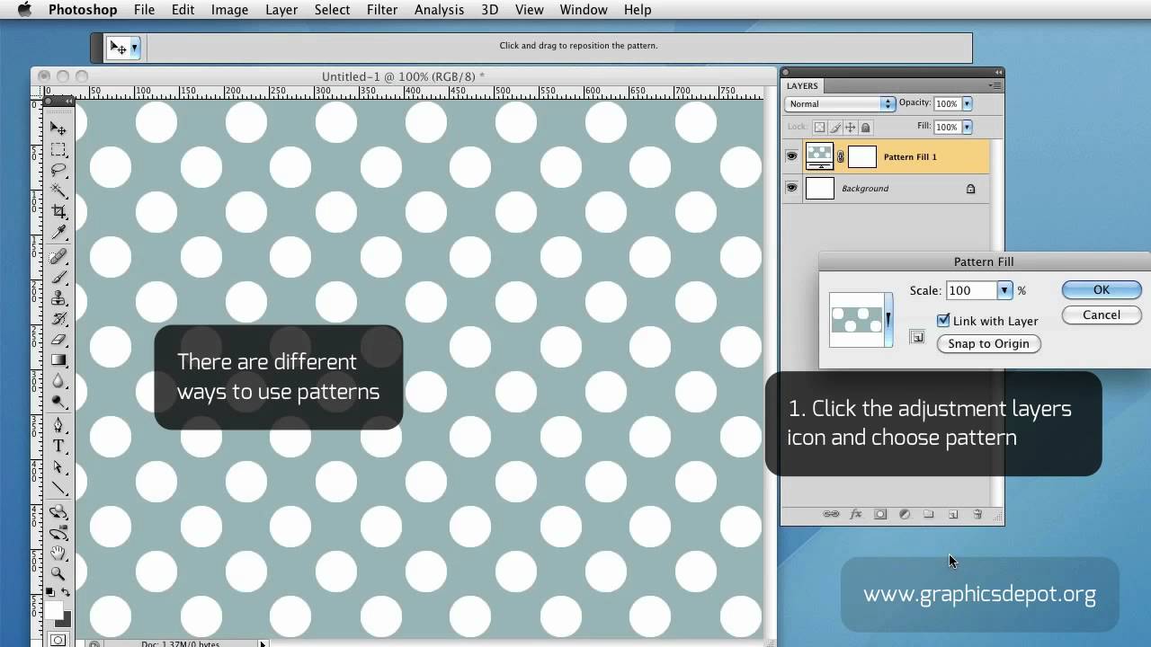 Load a pattern file in Photoshop CS4 - YouTube