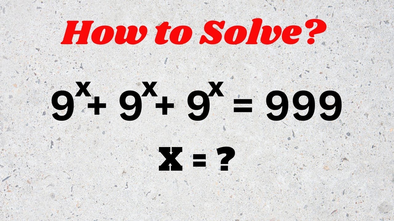 A very nice exponential math problem // How to solve? - YouTube